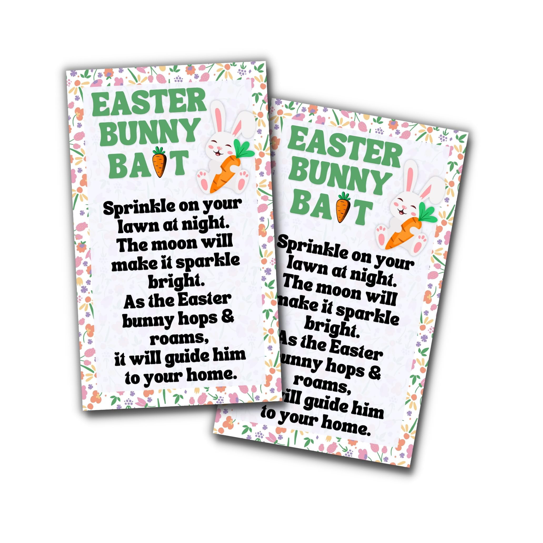 Easter Bunny Bait Instruction Cards 30 Pack, 2x3.5 inches Tag for Treat ...