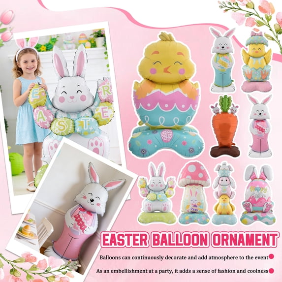Easter Bunny Balloon Giant 3D Standing Bunny Balloon Easter Balloons ...