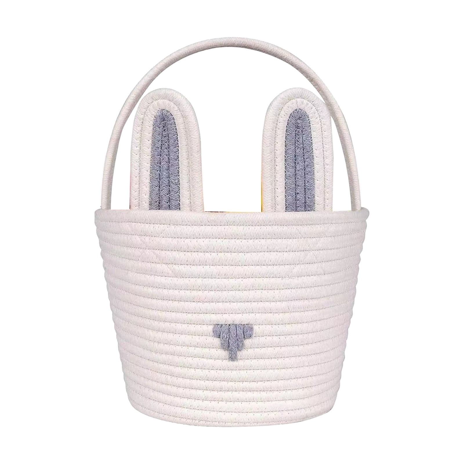 Easter Bunny Basket for Eggs Hunt, Easter Eggs Bucket, Small Woven ...