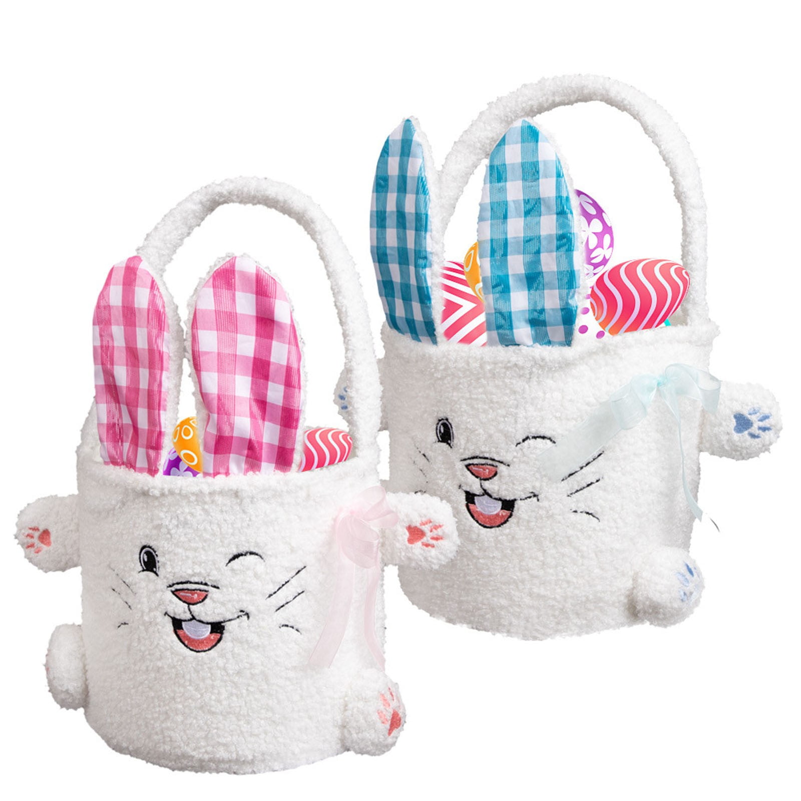 Easter Bunny Basket Plush Easter Bunny Tote Bags, Easter Baskets for ...