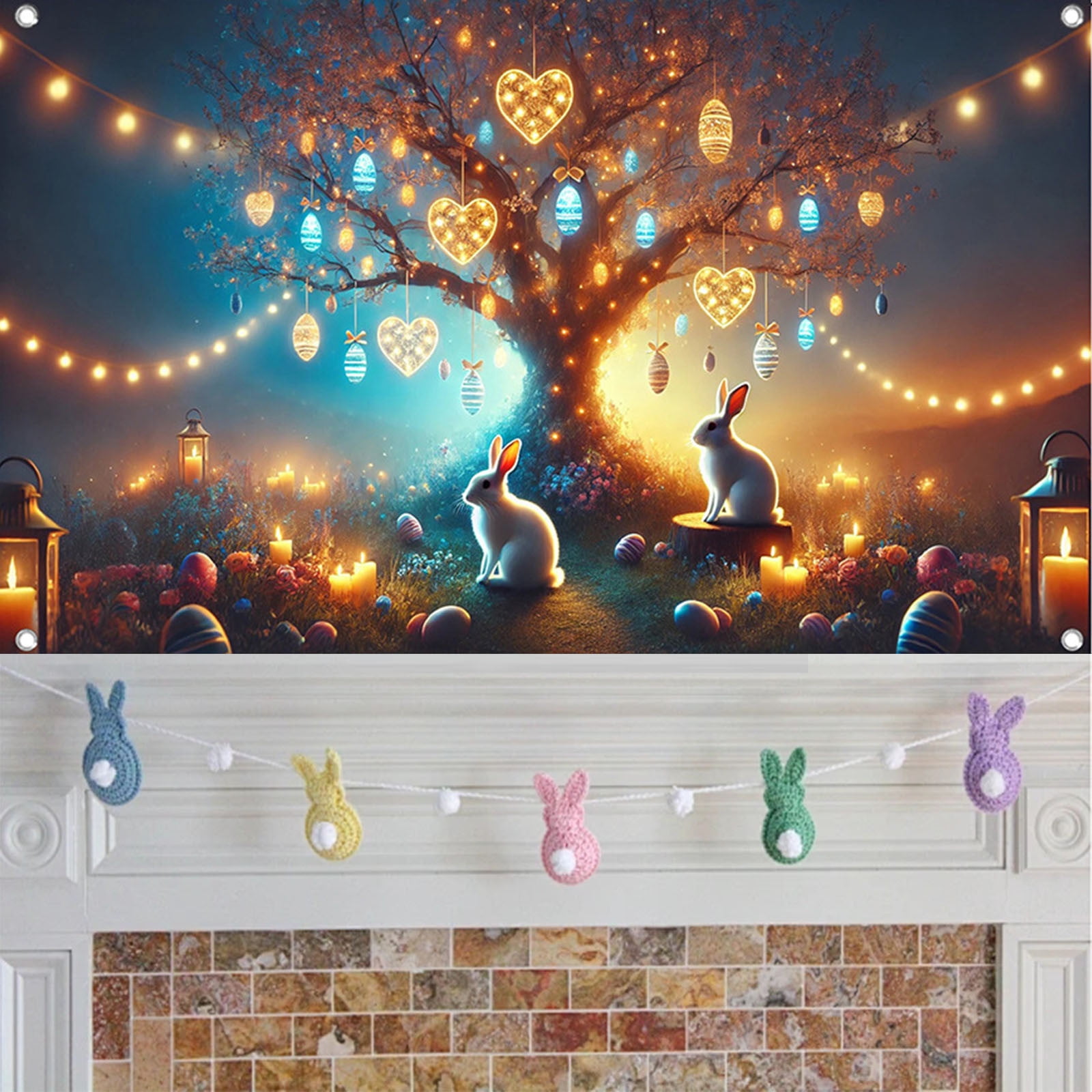 Easter Bunny Birthday Party Decorations for Kids Colorful Eggs Bunny ...