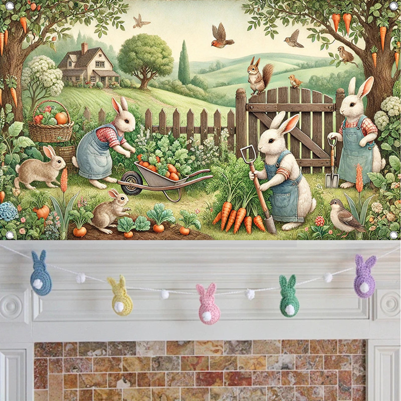 Easter Bunny Birthday Party Decorations for Kids Colorful Eggs Bunny ...