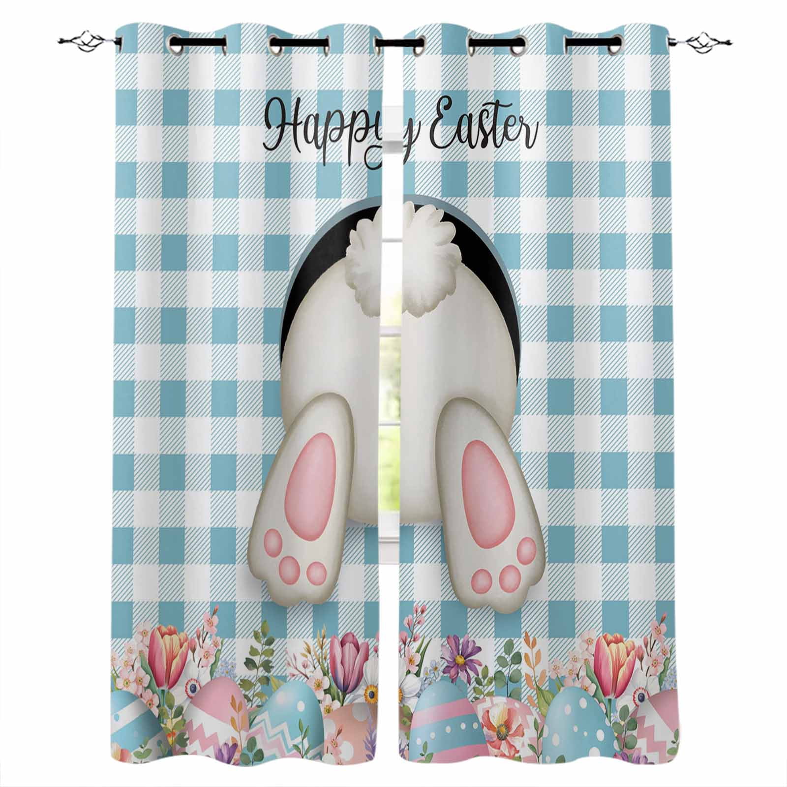 Easter Bunny Blackout Curtains for Bedroom/Living Room, Thermal ...