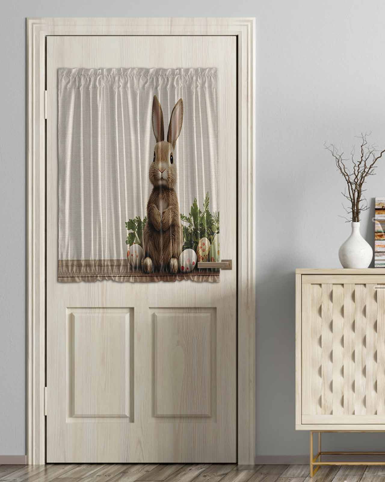 Easter Bunny Blackout Door Curtains for French, Glass,Front, Back ...