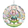 Easter Bunny Boy Pastel Rainbow Floral 3D Wind Spinner, UV Printed ...