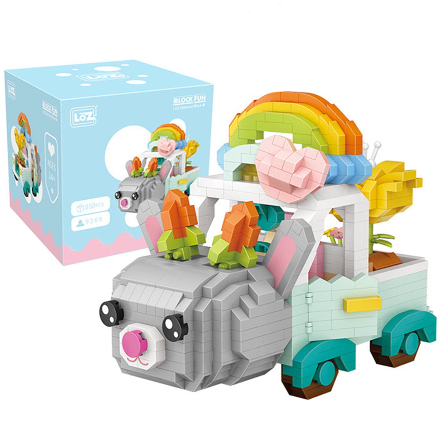 Easter Bunny Building Kit Sets,Rabbit Car Building Blocks Toys Creative ...