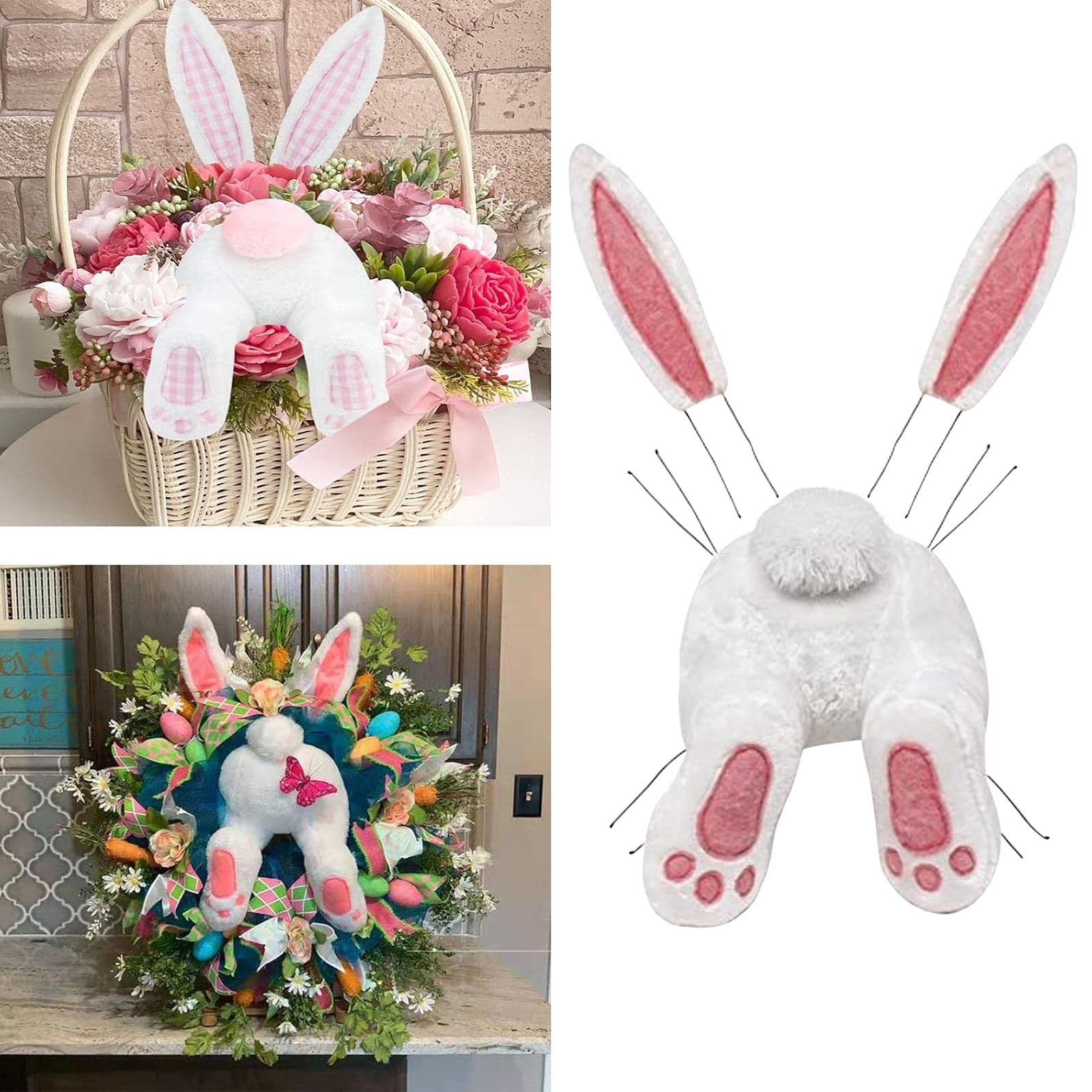 Easter Bunny Butt Wreath Kit Plush Rabbit Butt with Ear Wreath ...