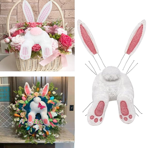 Easter Bunny Butt Wreath Kit Plush Rabbit Butt with Ear Wreath ...
