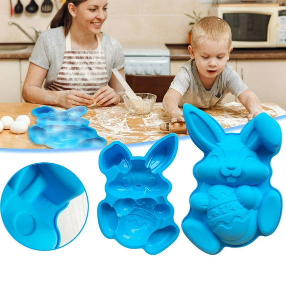 Easter Bunny Cake Pan Large Silicone Mold | Food Grade Nonstick ...
