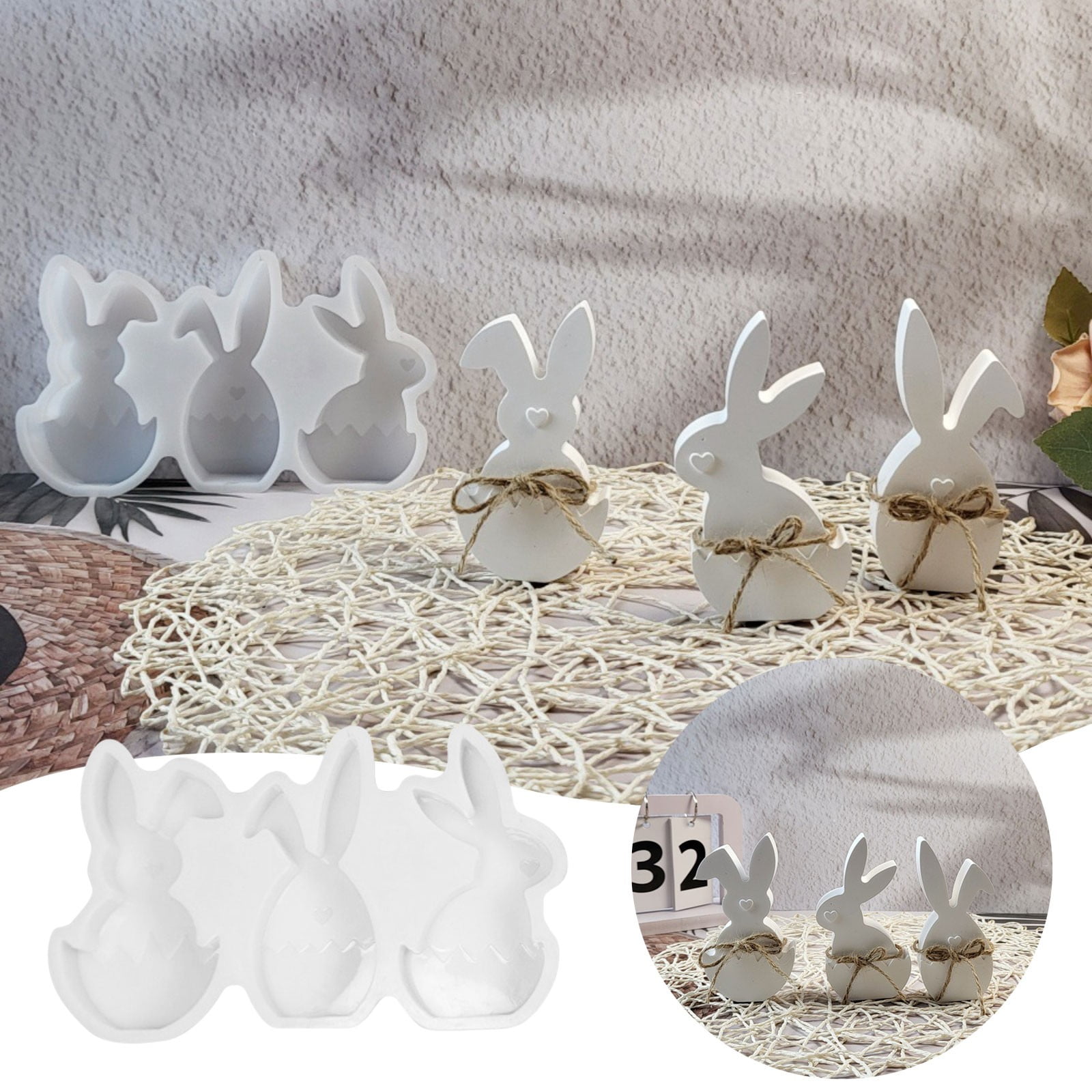Easter Bunny Candle Mold Moulds for Candle Making Reusable 3D Bunny ...