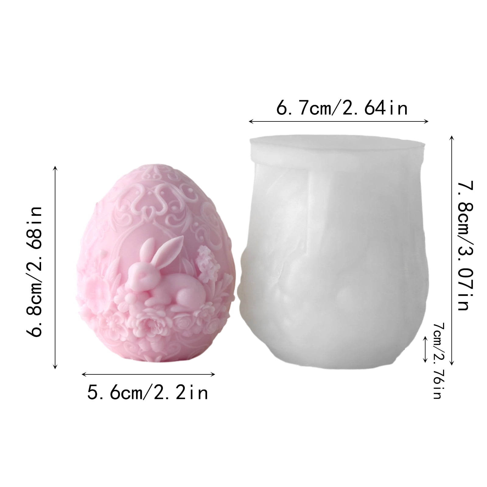 Easter Bunny Candle Silicone Mold 3D Rabbit Egg Aromatherapy Candle ...