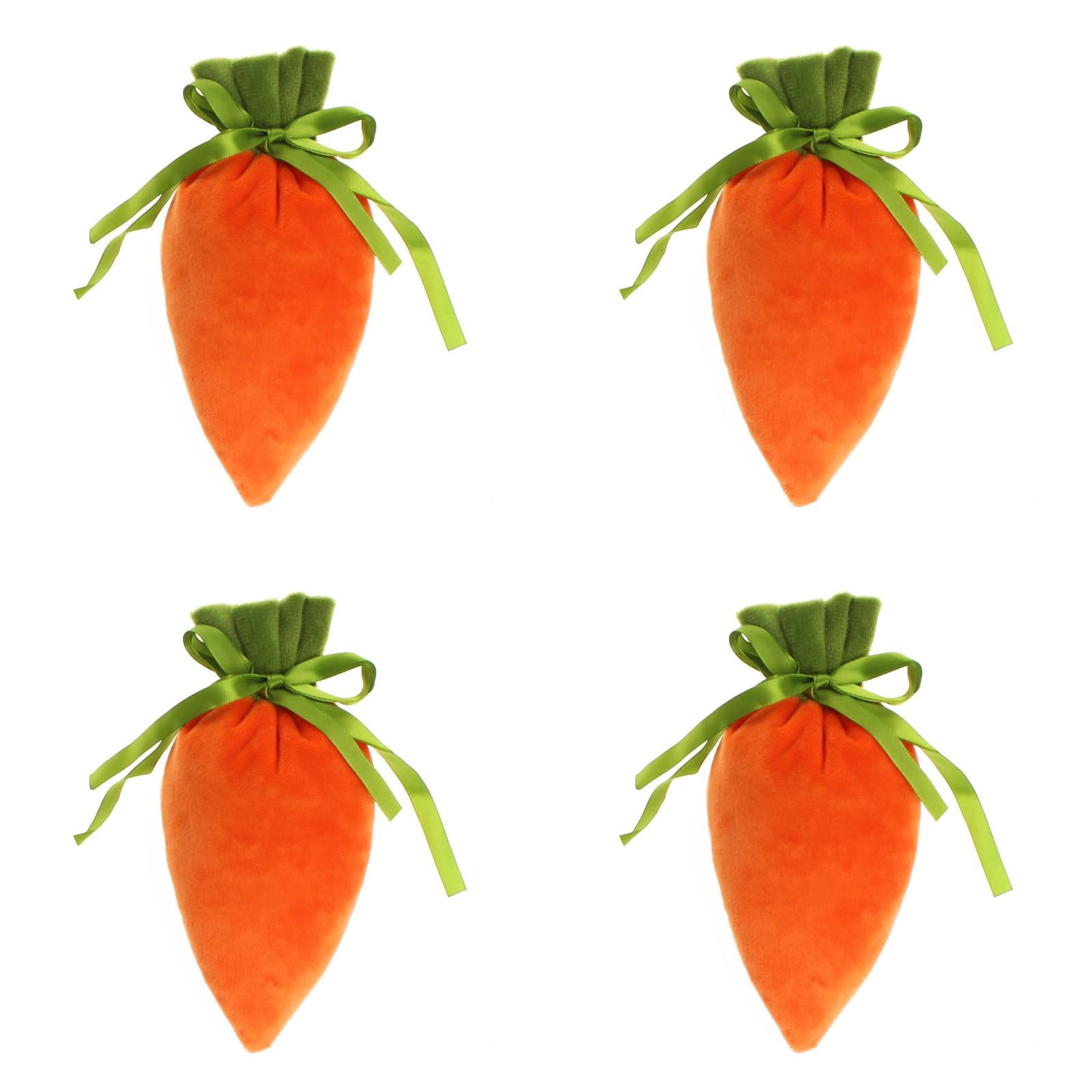 Easter Bunny Carrot Gift Bags, Velvet Drawstring Candy Goodie Bags ...