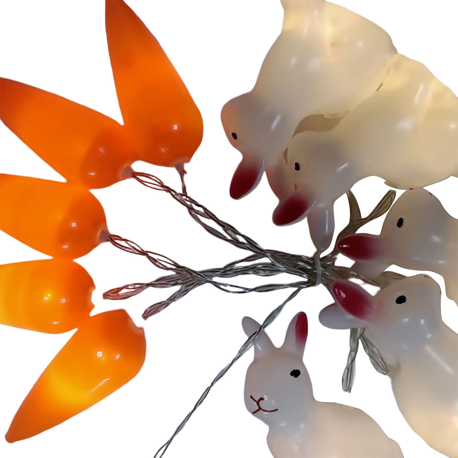 Easter Bunny Carrot String Lights 5 Feet LED Mini Lights Battery ...