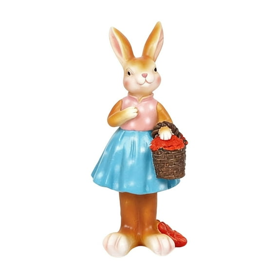 Easter Bunny Cartoon Animal Ornament, Resin Decoration for Living Room ...