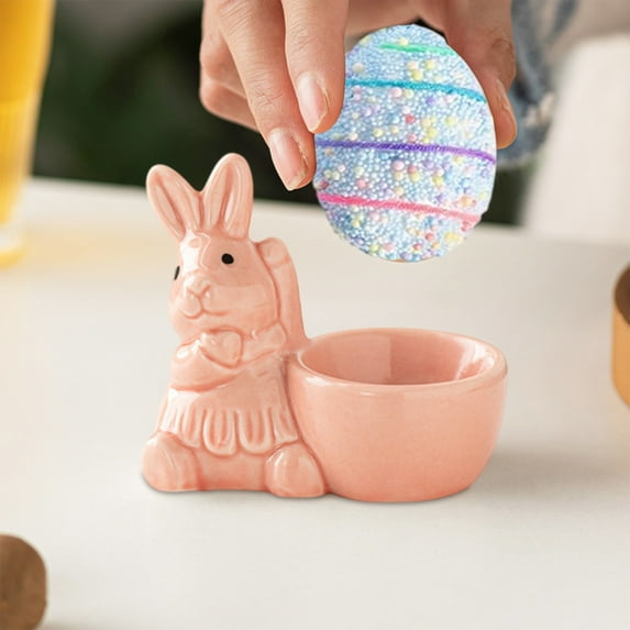 Easter Bunny Ceramic Egg Holder for Tabletop Home Decor - Walmart.com