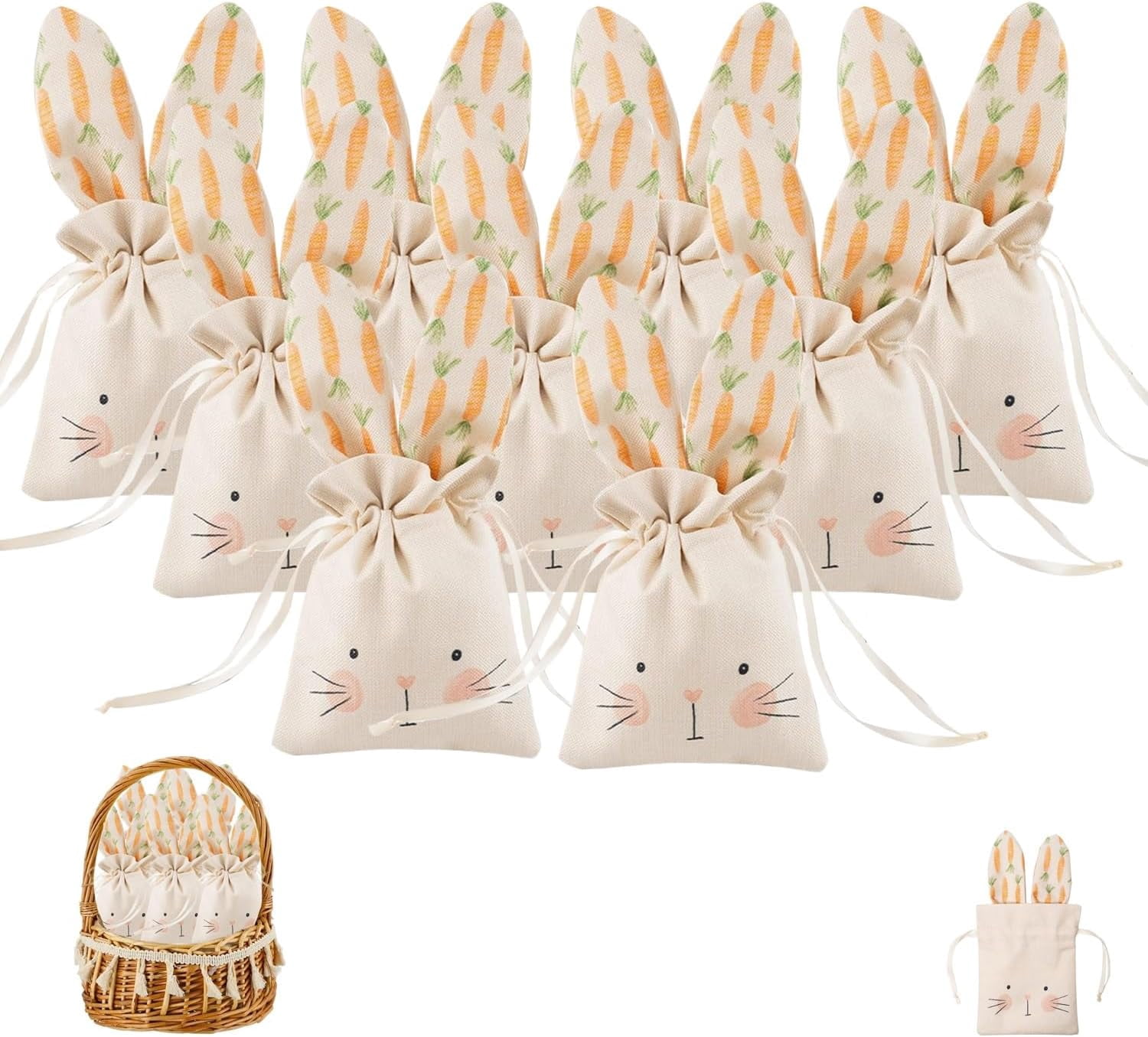 Easter Bunny Cloth Bags, Bunny Easter Gift Bags, Rabbit easter Gift ...