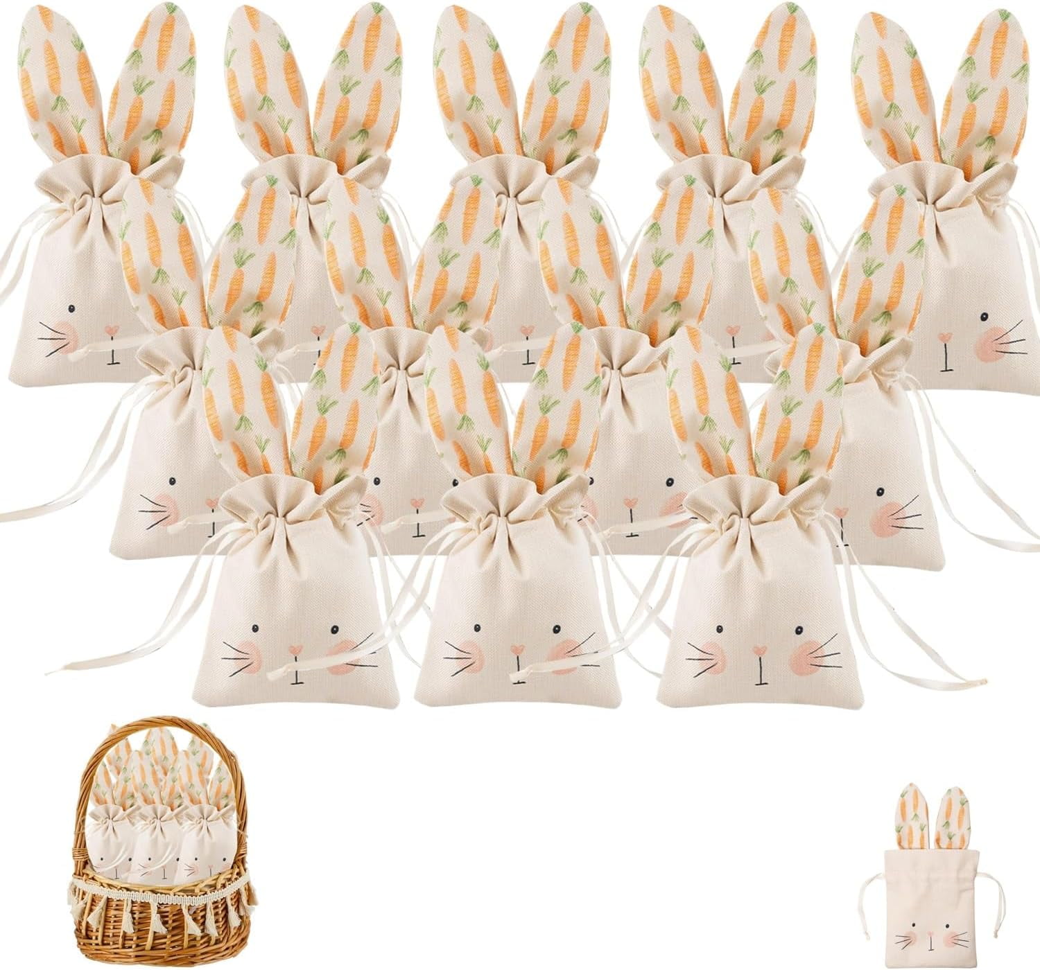 Easter Bunny Cloth Bags, Bunny Easter Gift Bags, Rabbit easter Gift ...