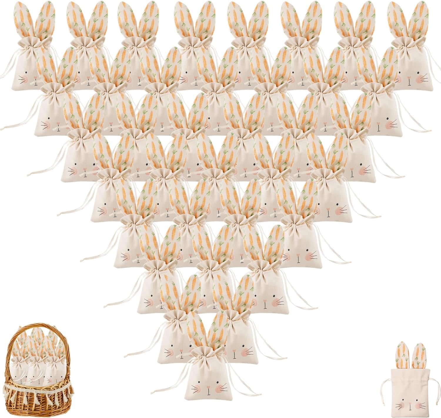 Easter Bunny Cloth Bags, Bunny Easter Gift Bags for kids Birthday ...