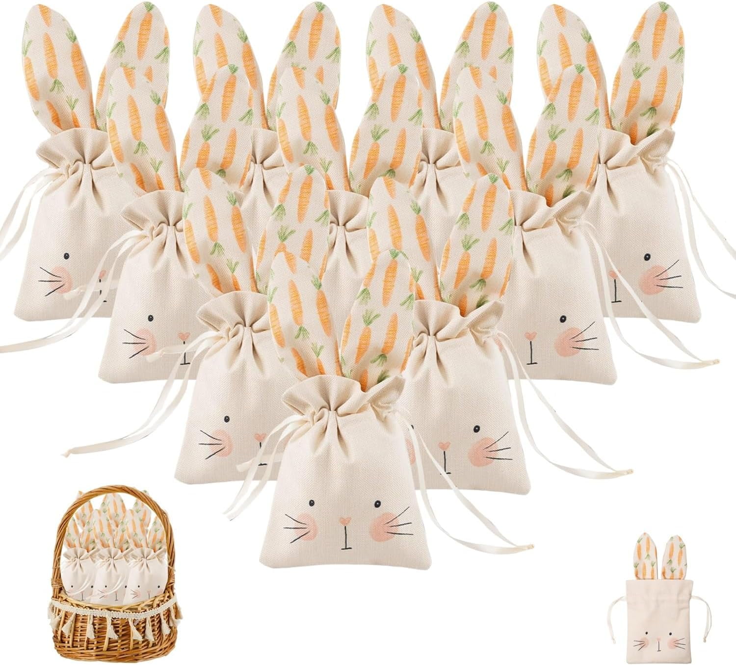 Easter Bunny Cloth Bags, Bunny Easter Gift Bags, Rabbit easter Gift ...