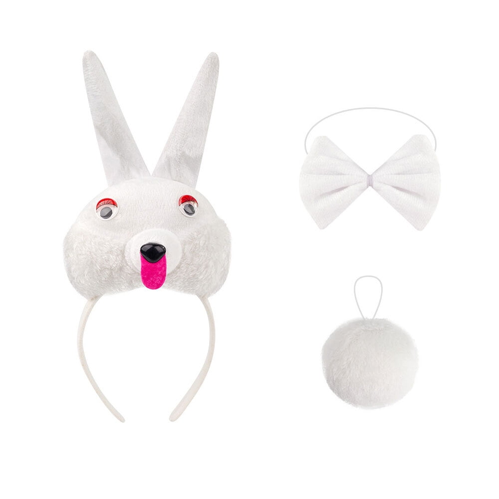 Easter Bunny Costume Set 3D Cartoon Rabbit Headband Nose Bunny Tail for ...