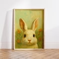 Easter Bunny Cute Rabbit Art Pastel Spring Wall Decor, Stretched Canvas ...