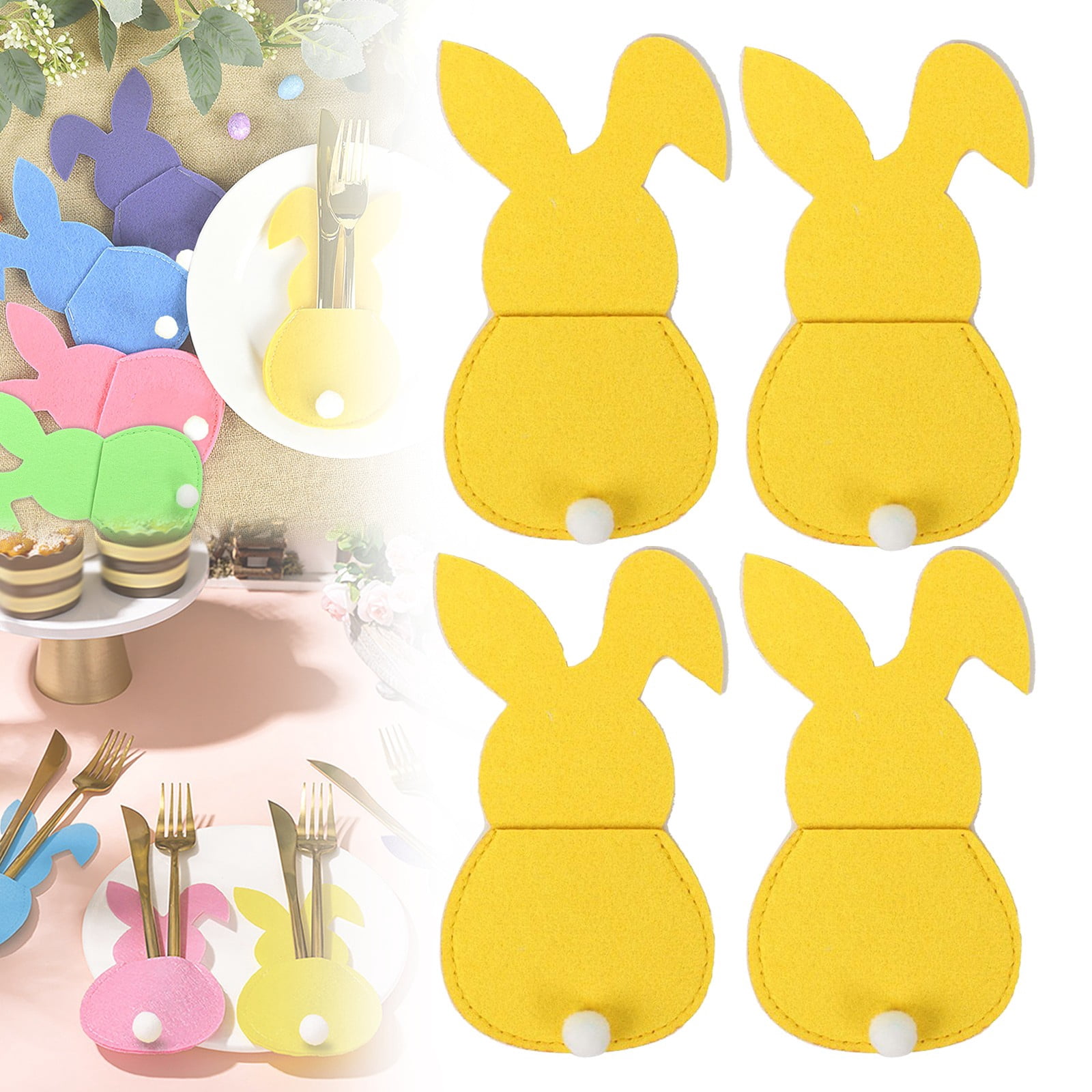 Easter Bunny Cutlery Set A 4Pc Easter Bunny Utensil Cutlery Holders ...