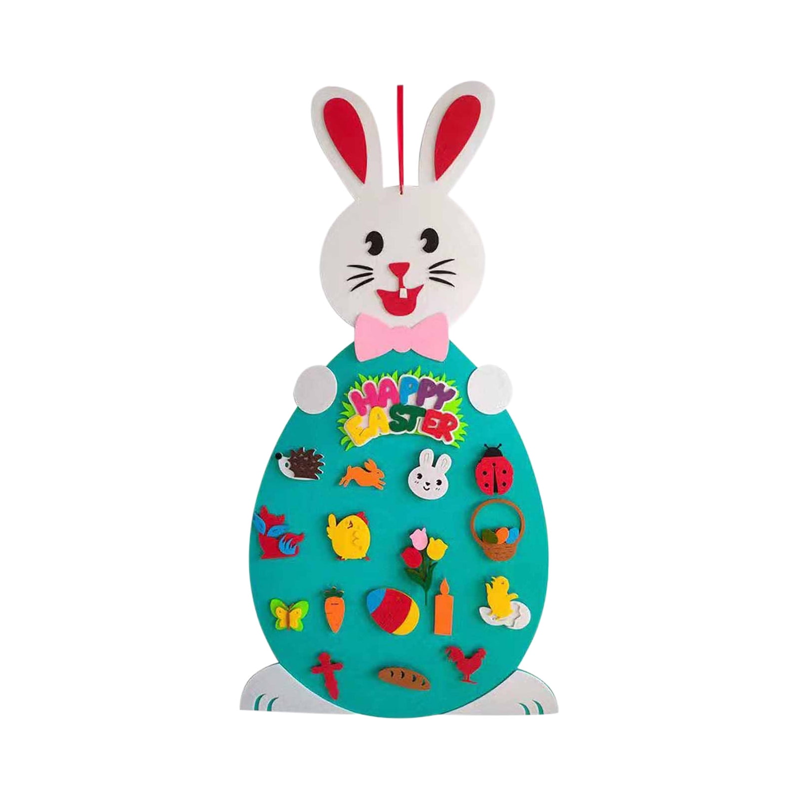 Easter Bunny DIY Wall Hanging Door Decorations for Kids - 6-Piece Felt ...