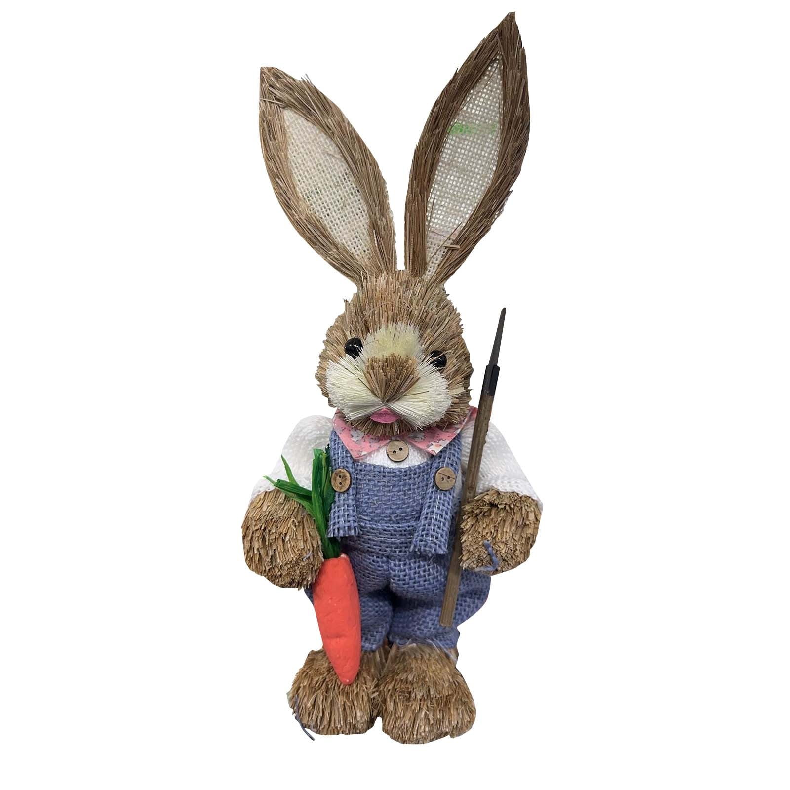 Easter Bunny Decor-1.15FT Large Rabbit Statue with Carrots Outdoor ...