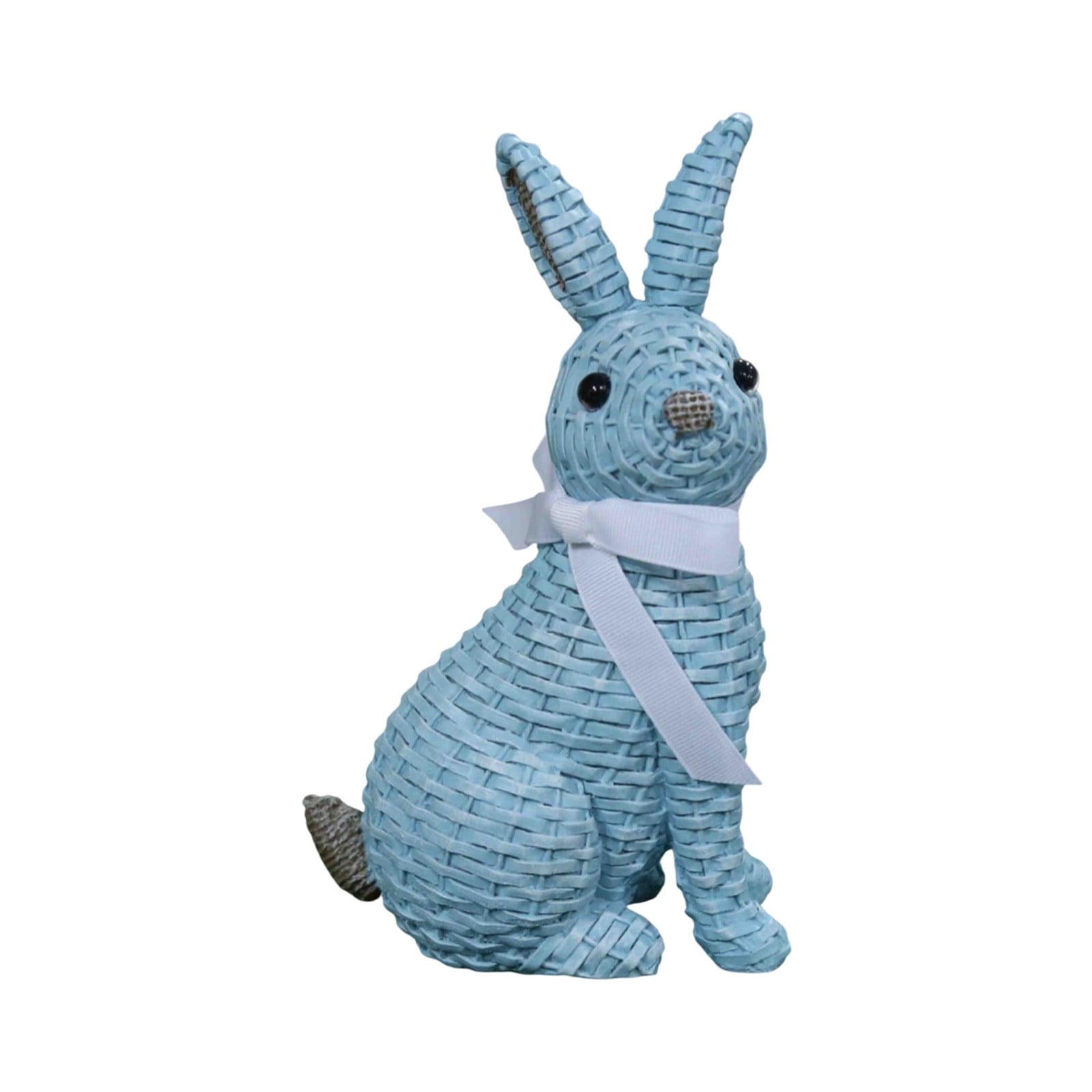 Easter Bunny Decor Figurine, Rattan Effect Resin Bunny Easter Decor ...