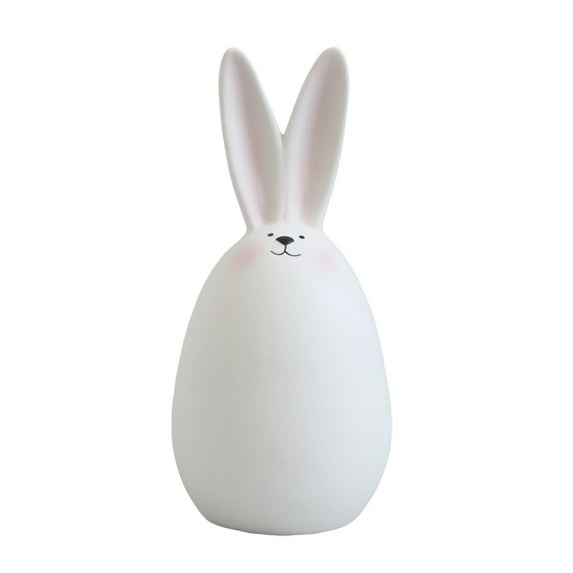 Easter Bunny Decor Figurines, Cute White Egg-Shaped Design, Small ...