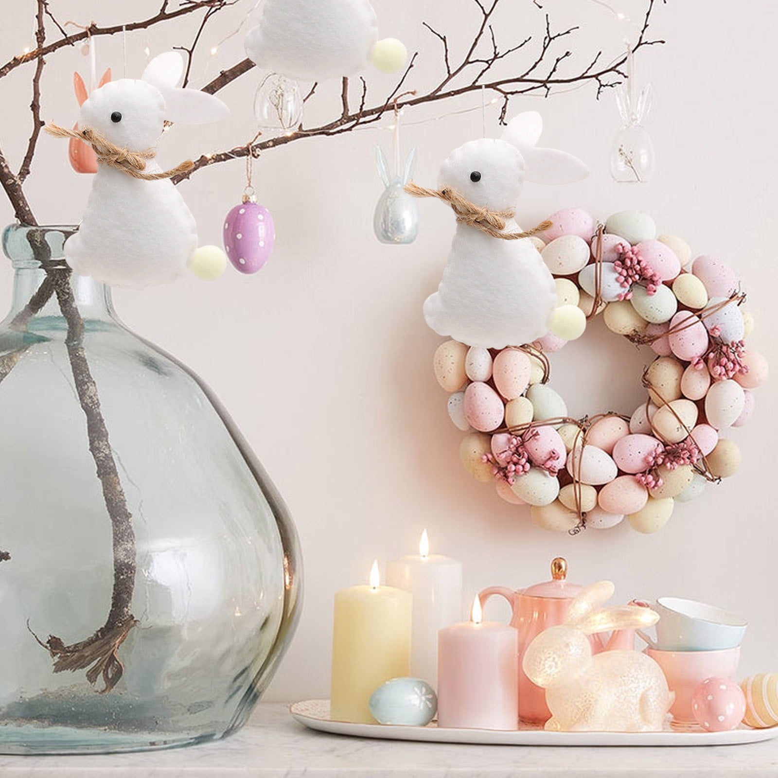 Easter Bunny Decor New Knitted Rabbits Decorations Easter Rudolph ...