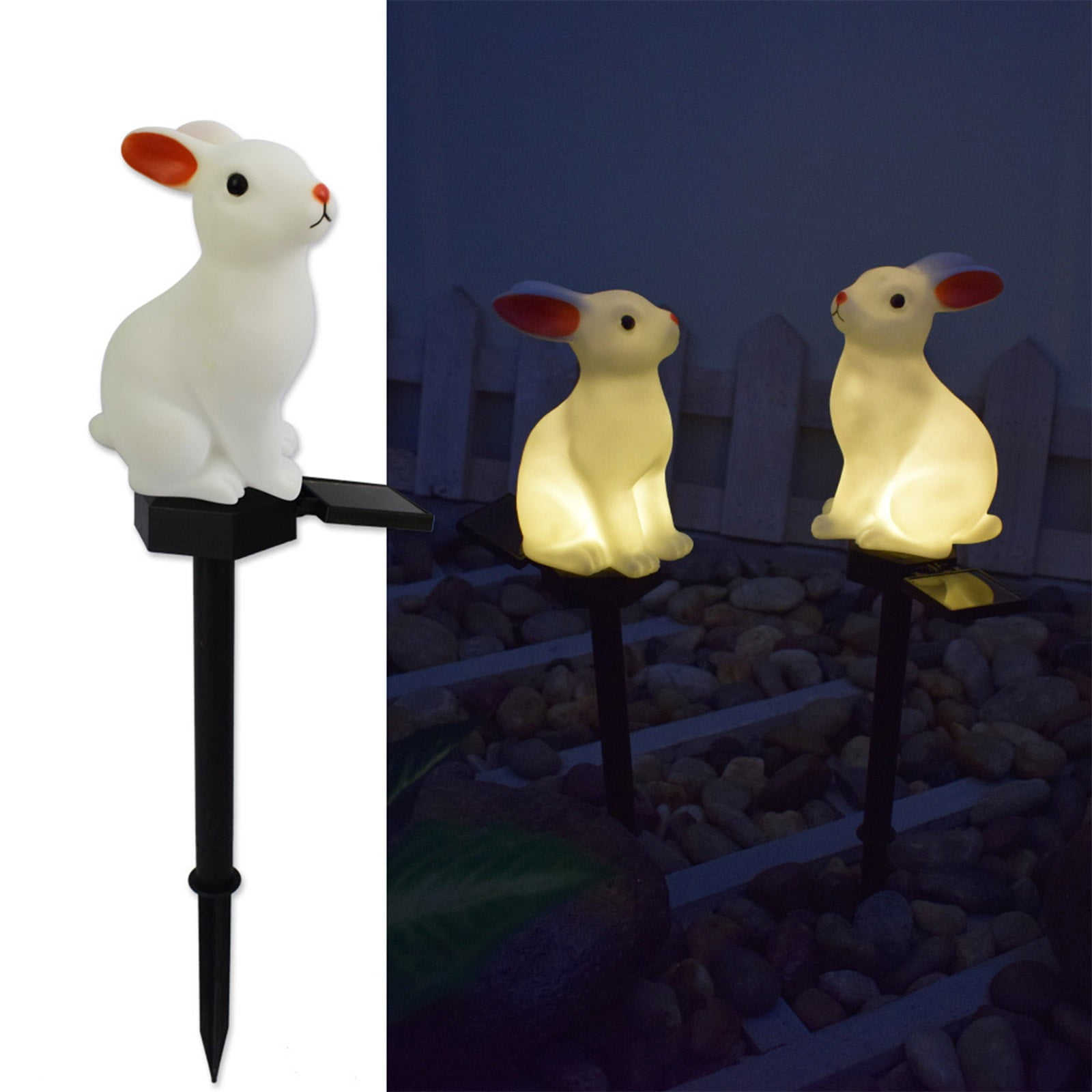 Easter Bunny Decor Solar Rabbits Outdoor Courtyard Light Easter ...