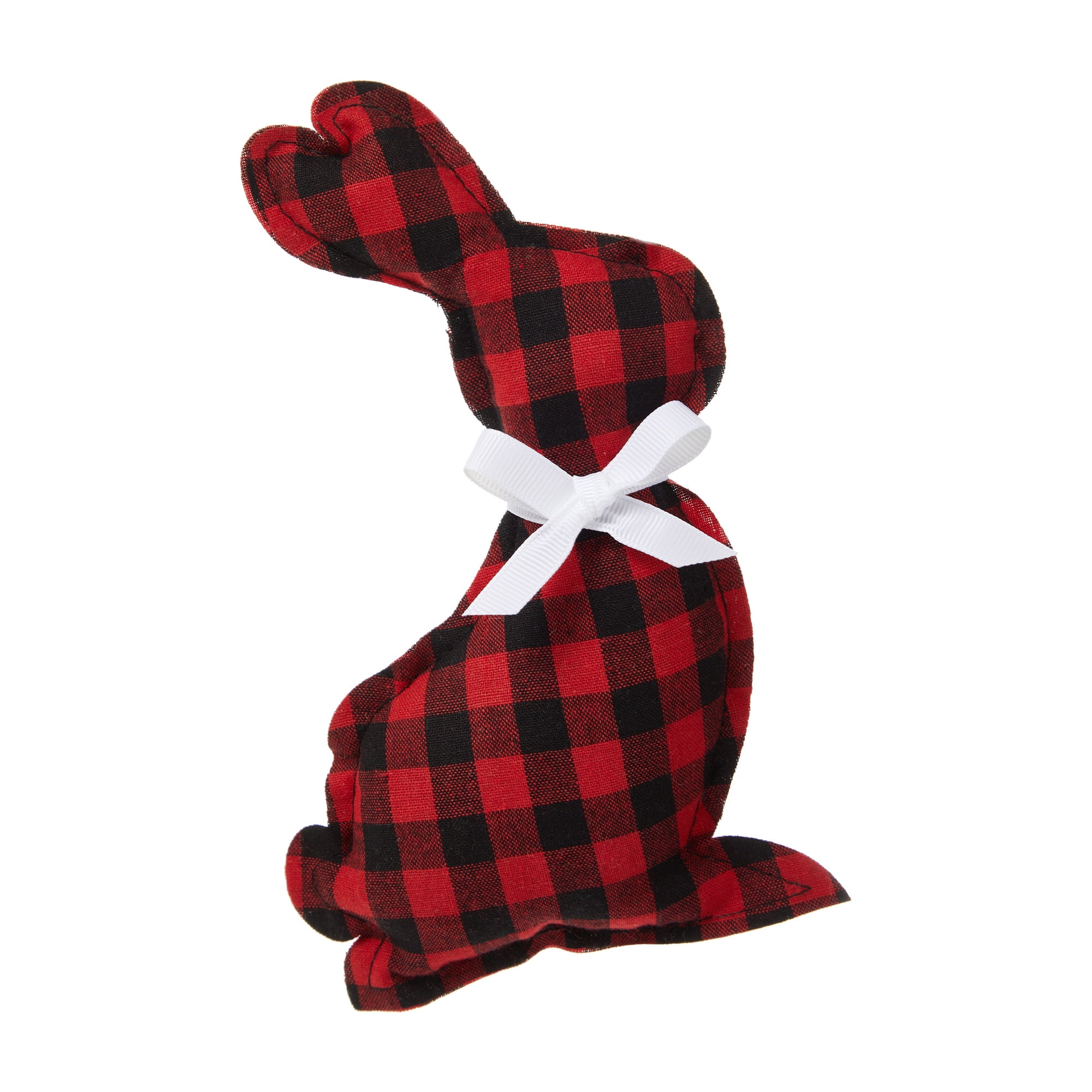Easter Bunny Decor Stuffed Fabric Bunny Ornament Polka Dot Plaid Easter ...