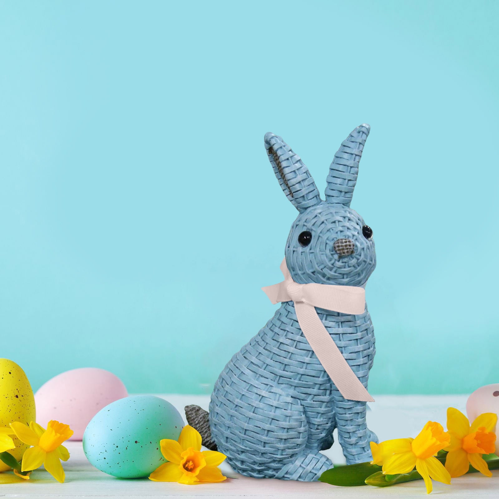 Easter Bunny Decor, Vine Effect Resin Rabbit Easter Decoration - Spring ...