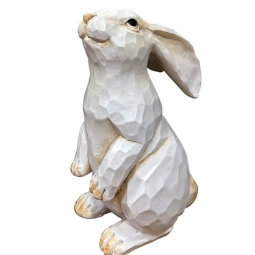 5pcs White Ceramic Bunny Figurines, Rabbit Sculptures, Animal Crafts ...