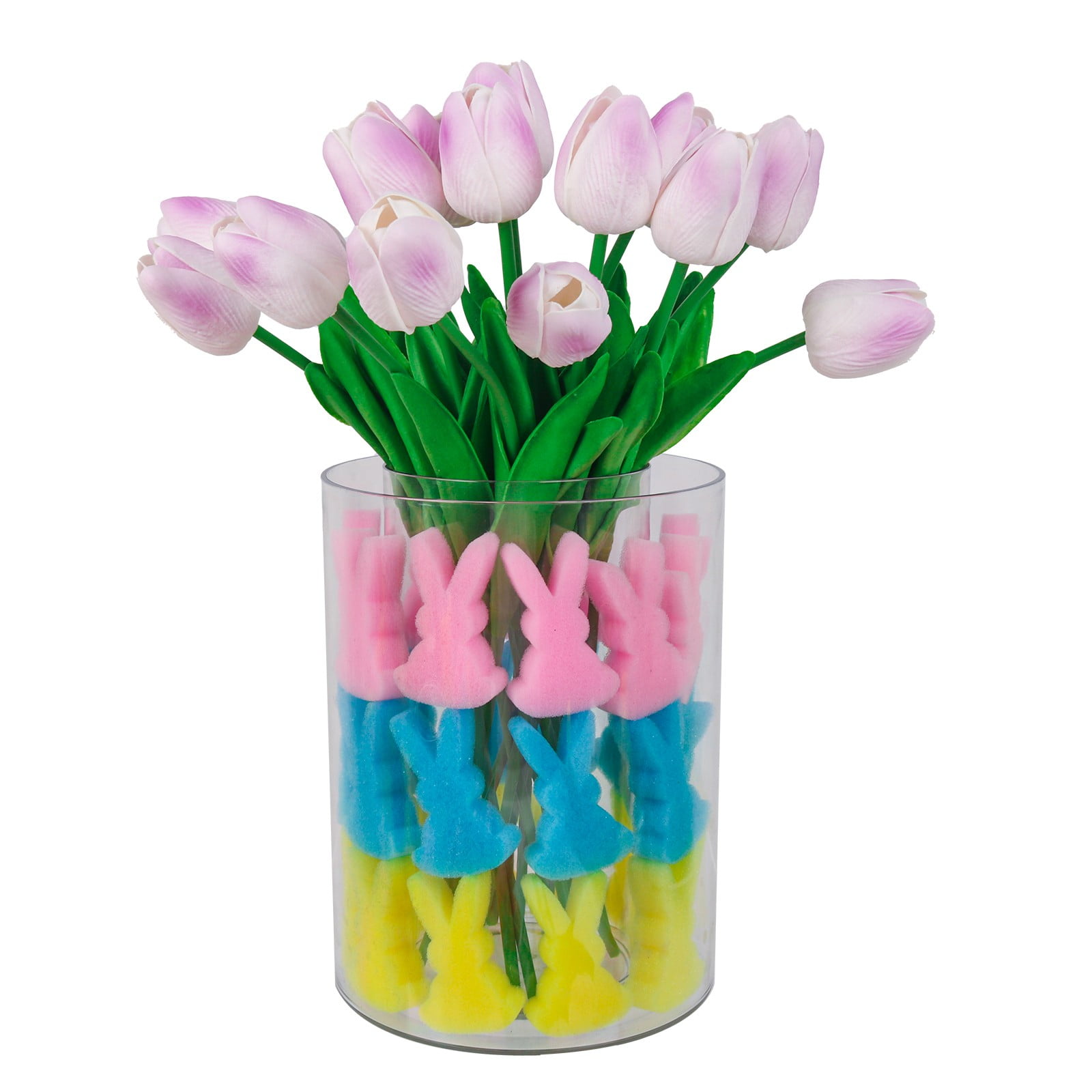 Easter Bunny Decoration with Tulips - High Elastic PU Sponge Stamping ...