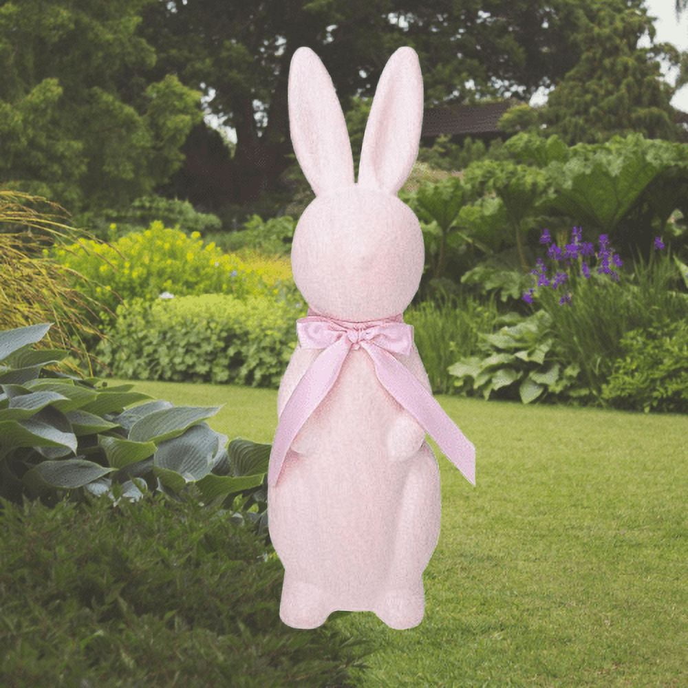 Easter Bunny Decorations,Flocked Moss Bunny Figurines,Colorful Flocked ...