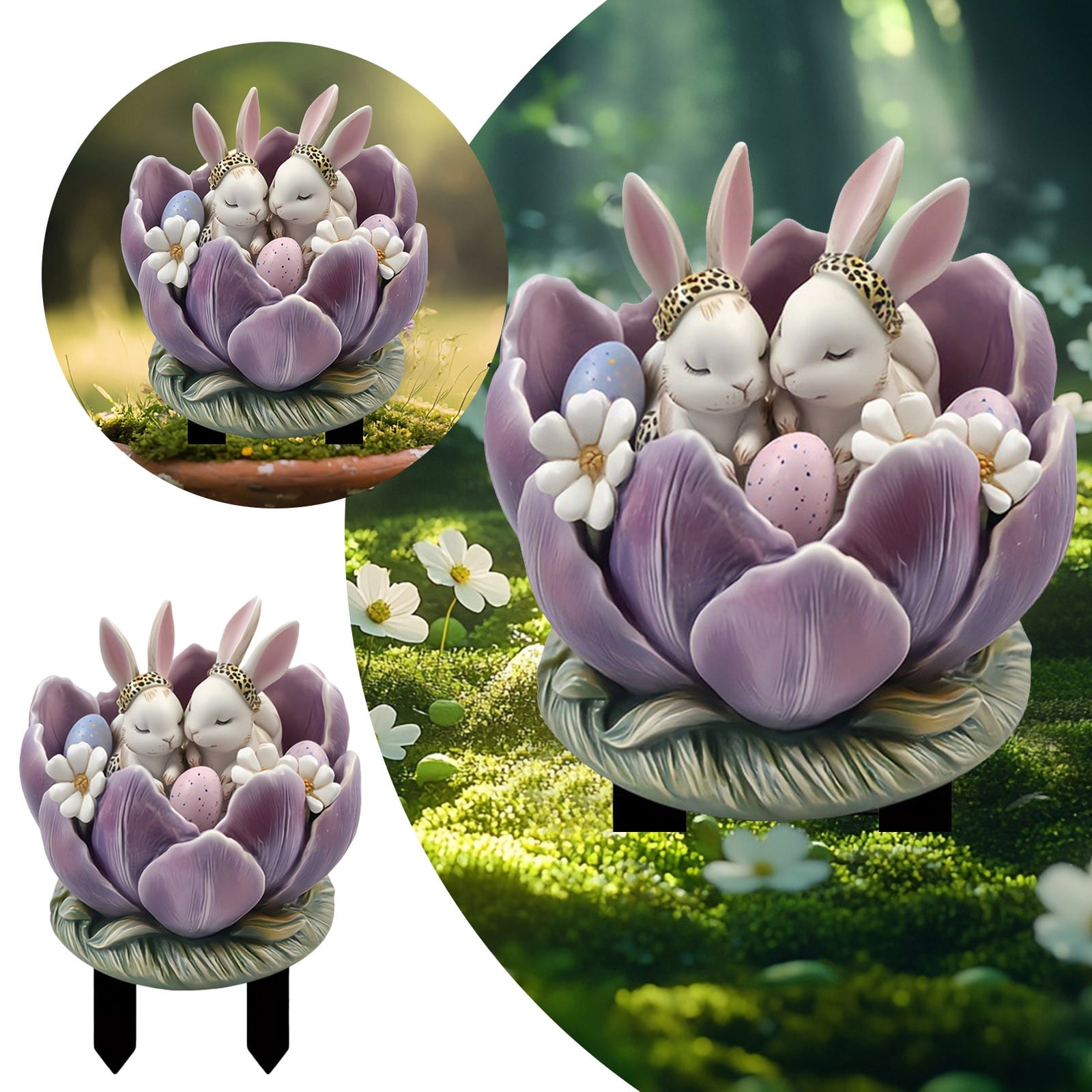 Easter Bunny Decorations Outdoor 2D Acrylic Bunny Eggs Easter Signs ...