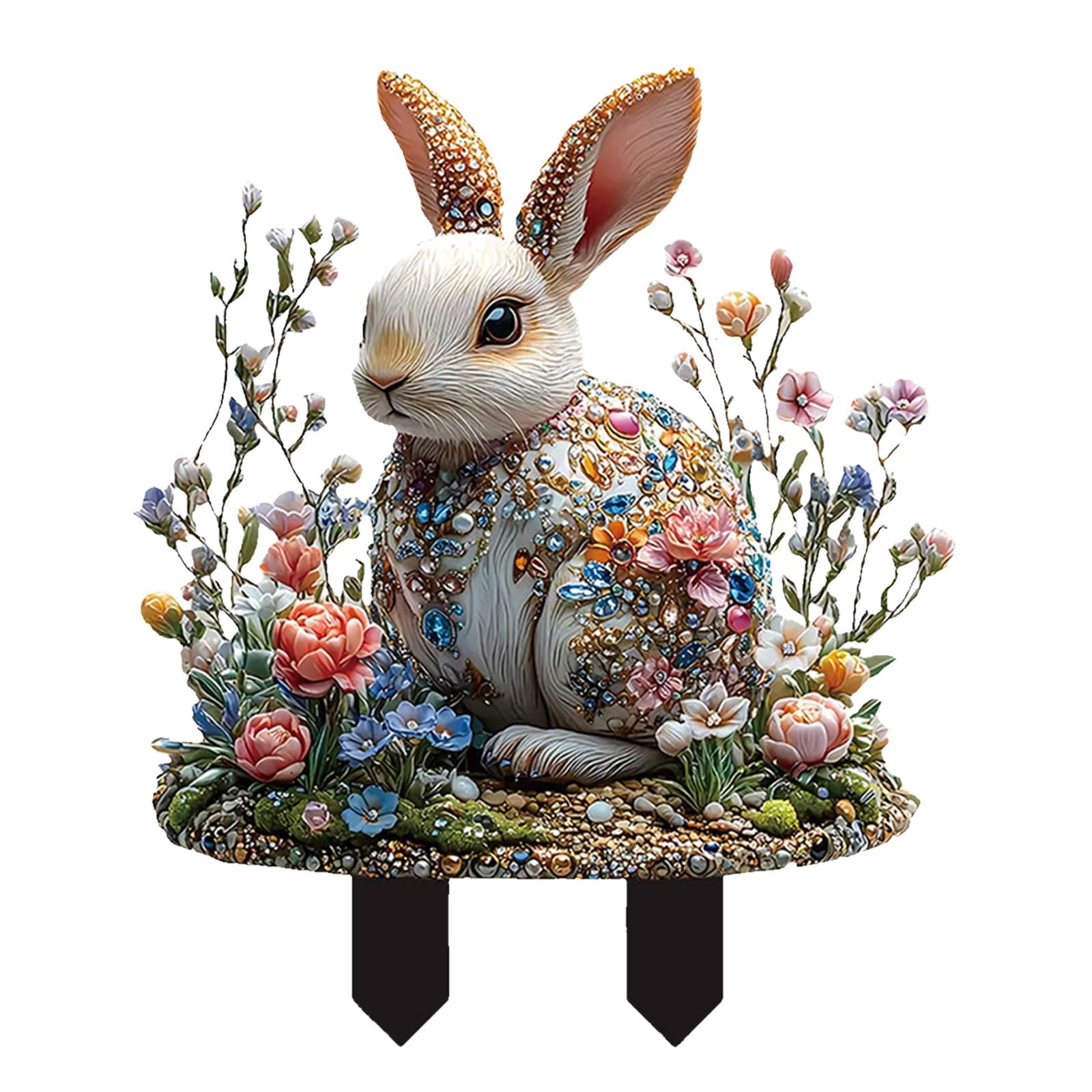 Easter Bunny Decorations Outdoor 2D Acrylic Bunny Eggs Easter Signs ...