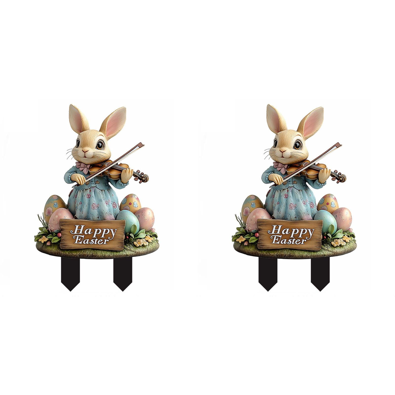 Easter Bunny Decorations Outdoor, 2D Large Easter Bunny Yard Signs ...