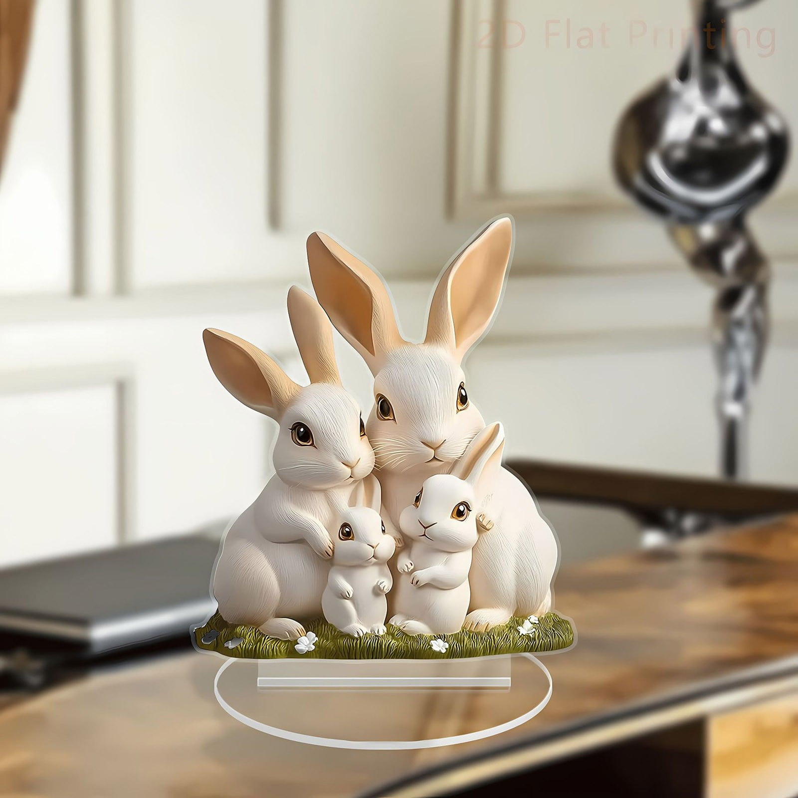 Easter Bunny Decorations for Tabletop,Easter White Bunny Family ...