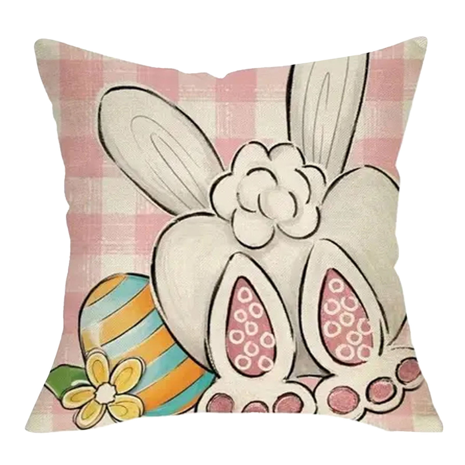 Easter Bunny Decorative Throw Pillow Covers Spring Rabbit Chick Eggs ...
