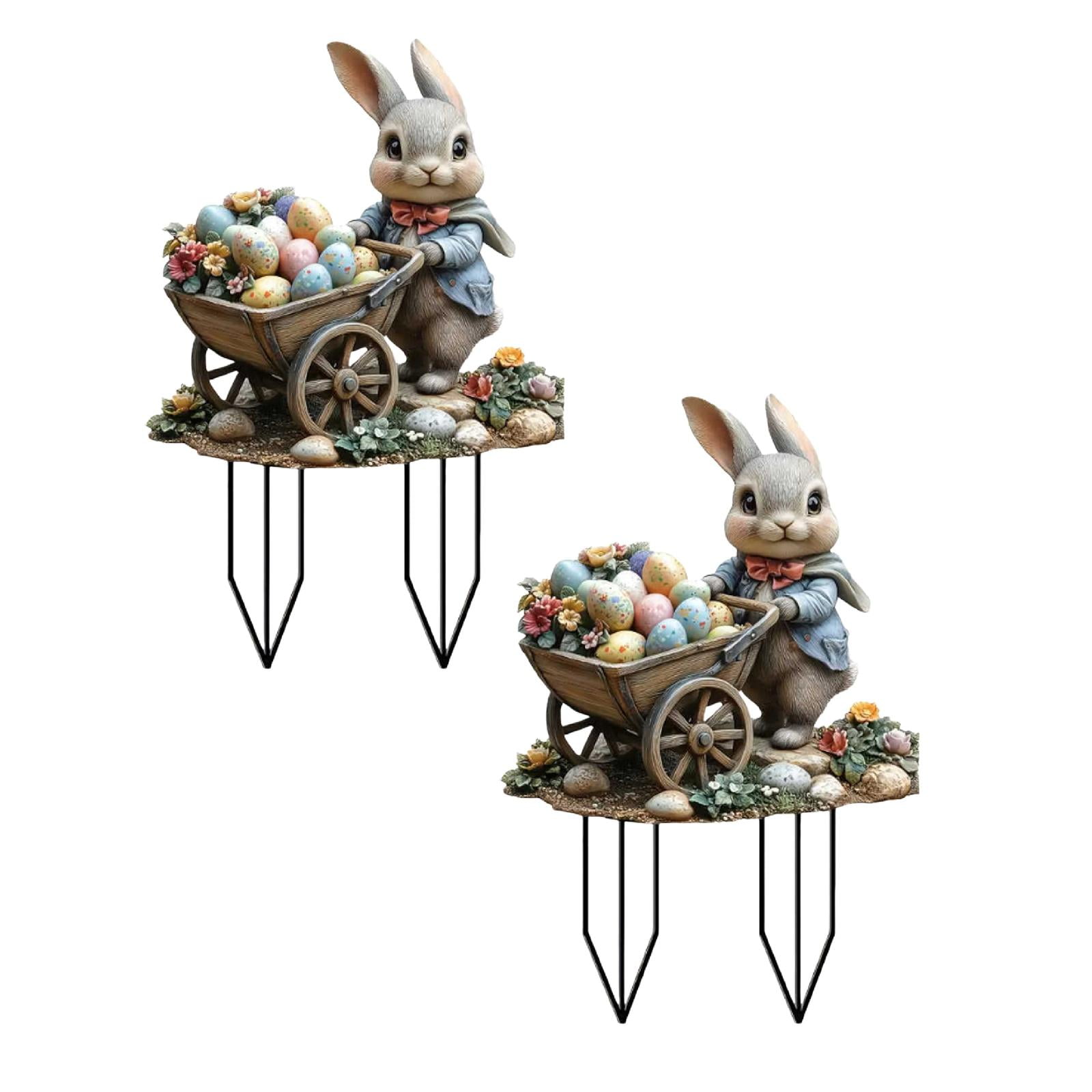 Easter Bunny Designs Easter Yard Signs Cute 2D Flat Acrylic Bunny ...