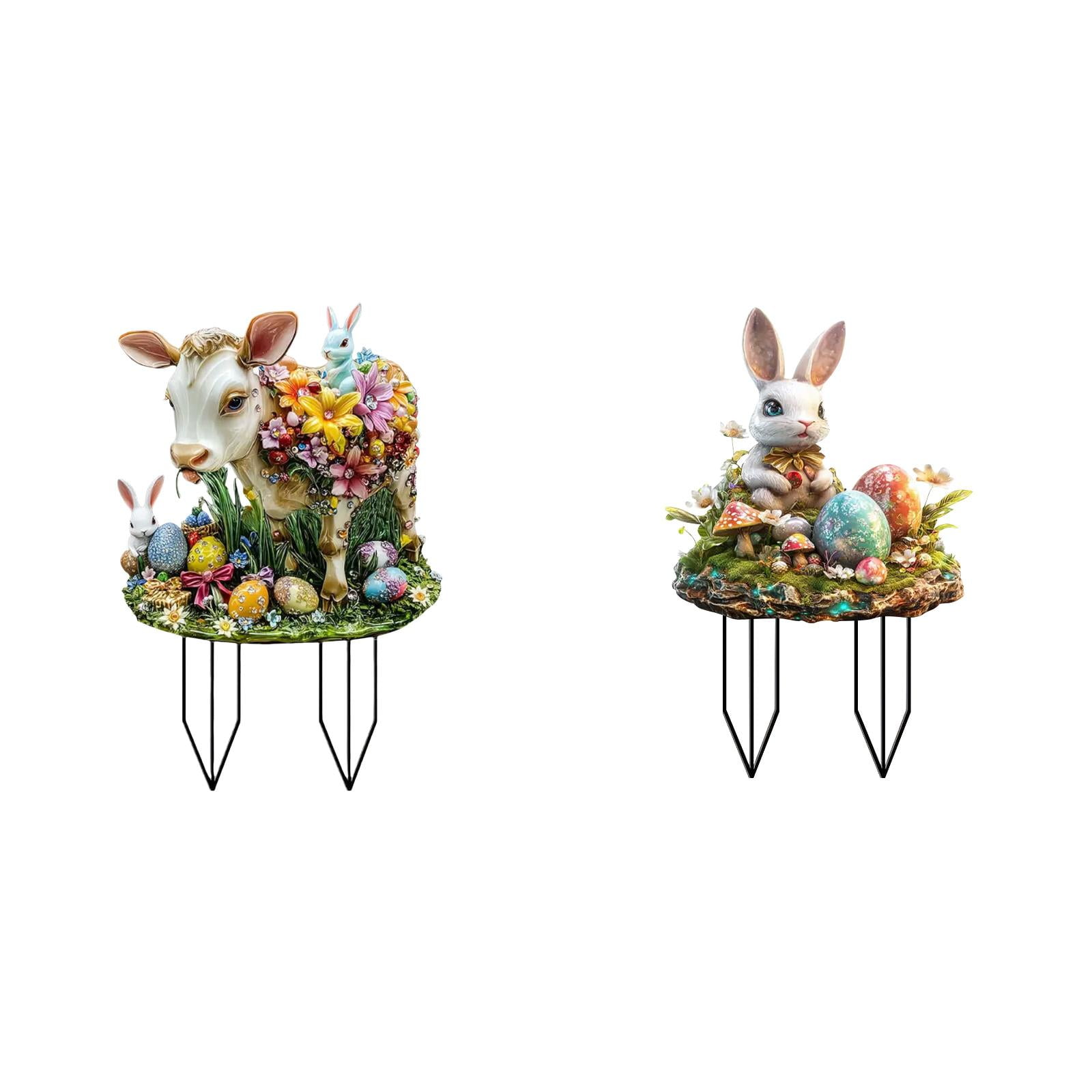 Easter Bunny Designs Easter Yard Signs Cute 2D Flat Acrylic Bunny ...