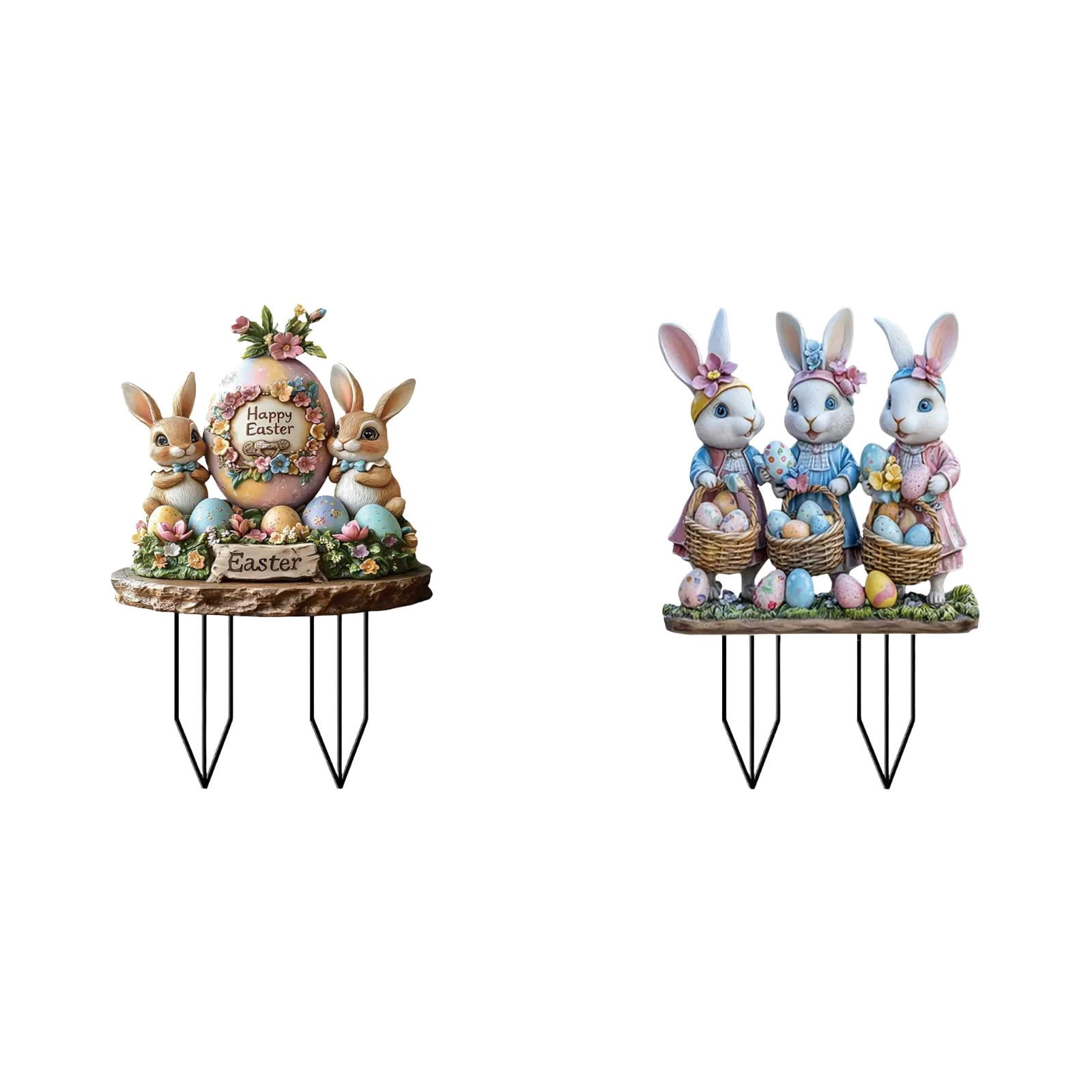 Easter Bunny Designs Easter Yard Signs Cute 2D Flat Acrylic Bunny ...