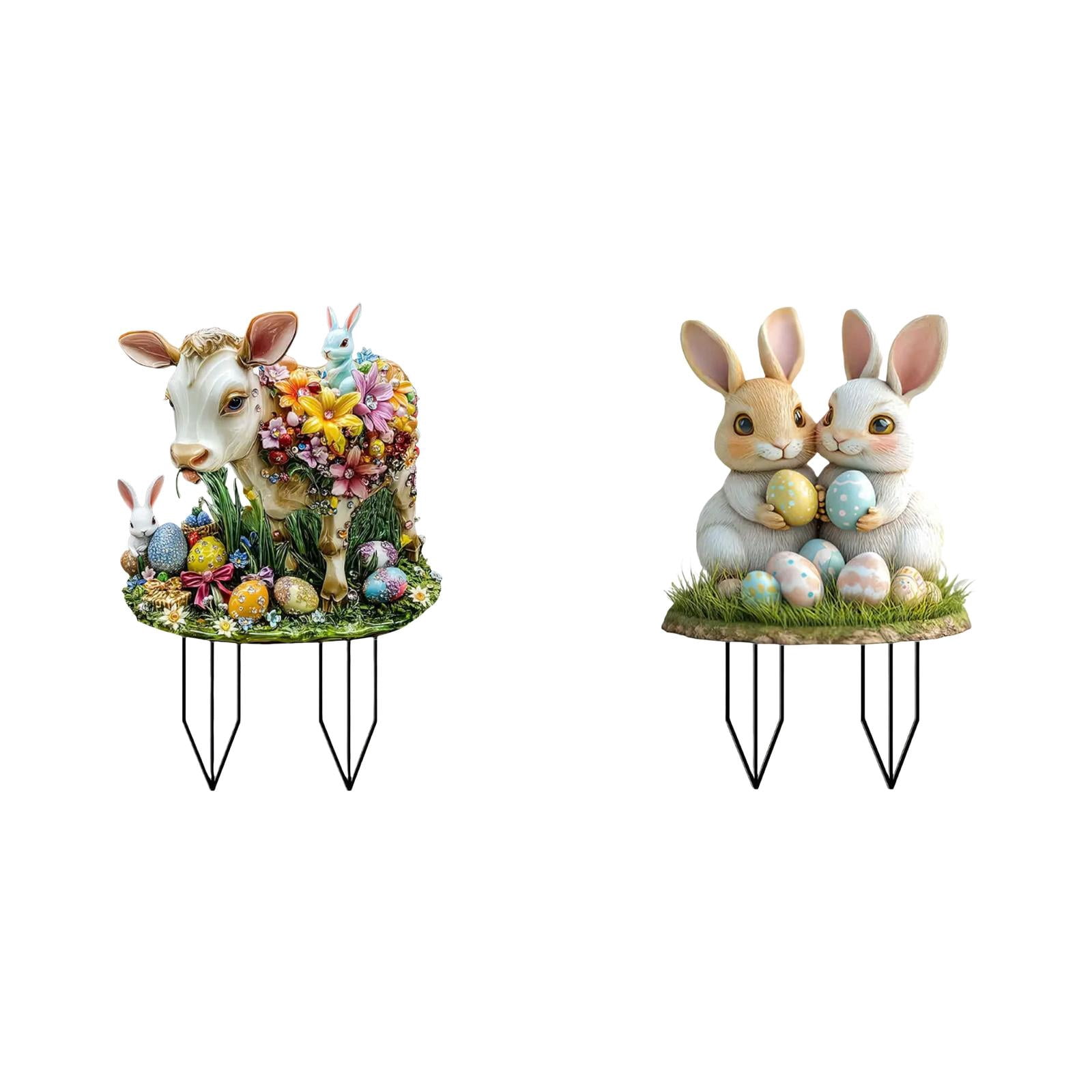 Easter Bunny Designs Easter Yard Signs Cute 2D Flat Acrylic Bunny ...
