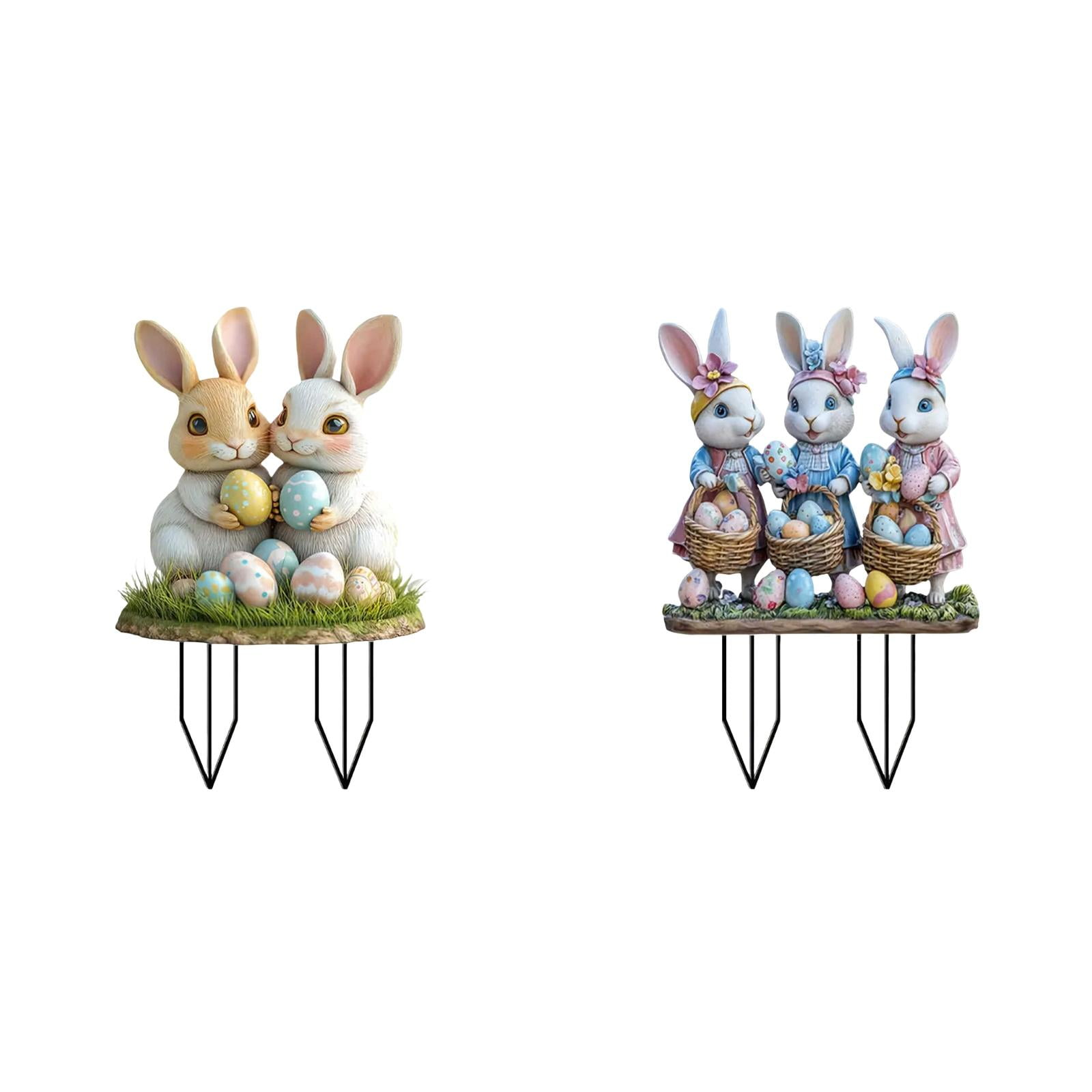 Easter Bunny Designs Easter Yard Signs Cute 2D Flat Acrylic Bunny ...