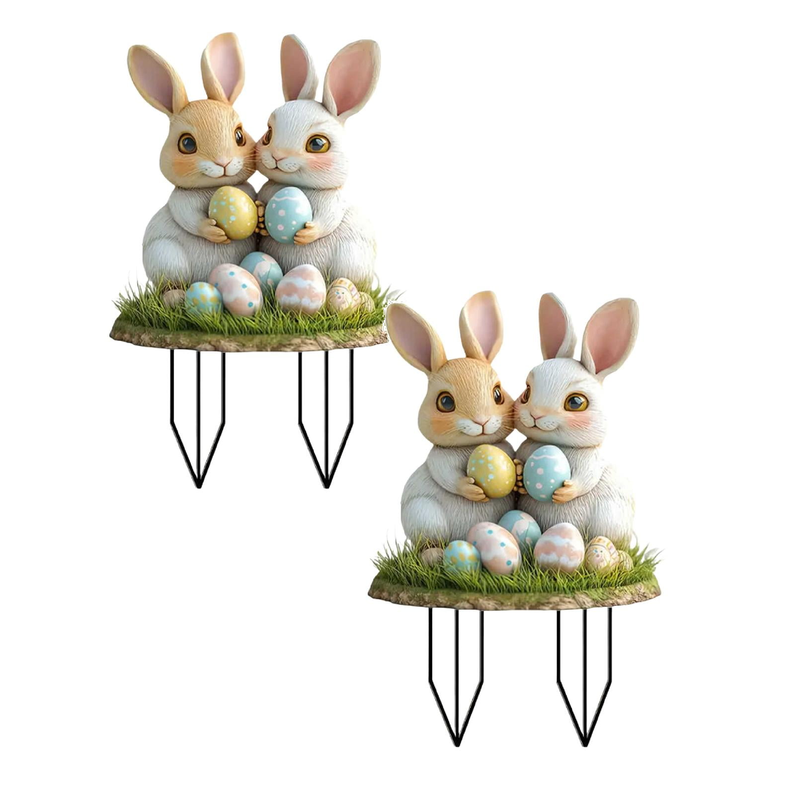 Easter Bunny Designs Easter Yard Signs Cute 2D Flat Acrylic Bunny ...
