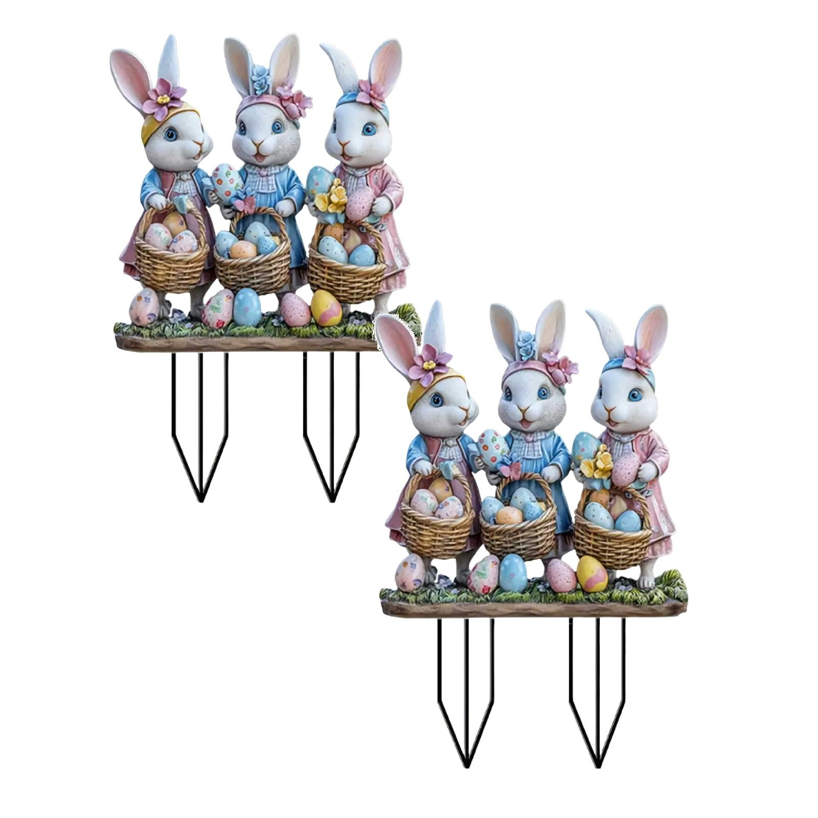 Easter Bunny Designs Easter Yard Signs Cute 2D Flat Acrylic Bunny ...