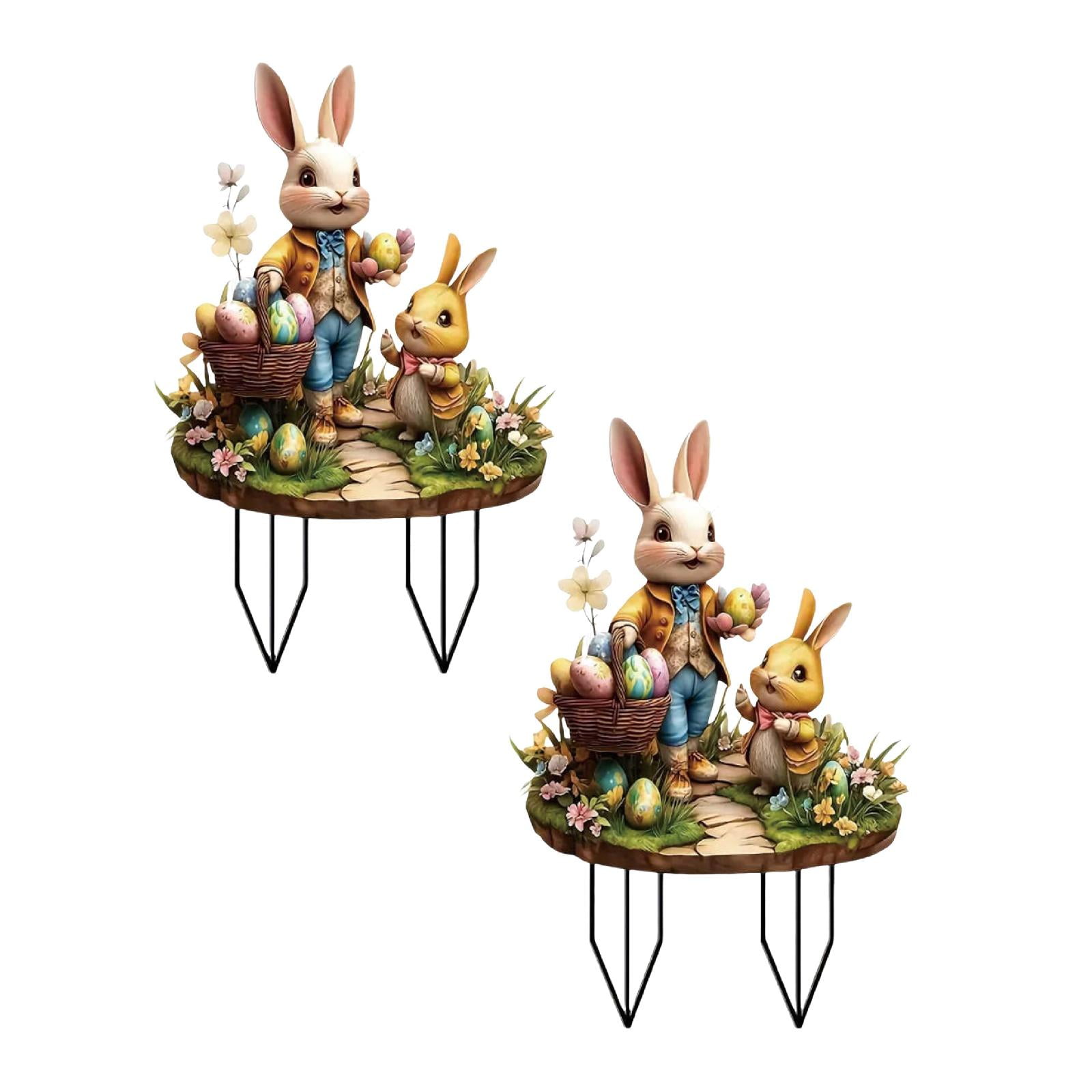 Easter Bunny Designs Easter Yard Signs Cute 2D Flat Acrylic Bunny ...